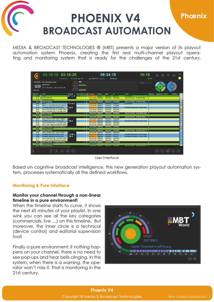 PHOENIX V4 - NEW GENERATION PLAYOUT AUTOMATION - MBT